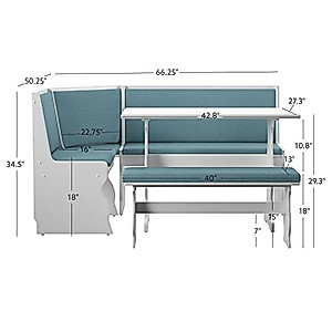 Linon Lucy Capri Blue Nook 66.25 x 34.5 x 50.25