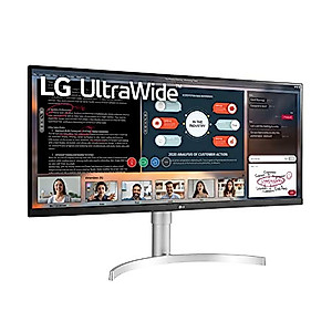 LG 34WN650-W UltraWide Monitor 34" 21:9 FHD (2560 x 1080) IPS Display, VESA DisplayHDR 400, AMD FreeSync, 3-Side Virtually Borderless Design - Silver