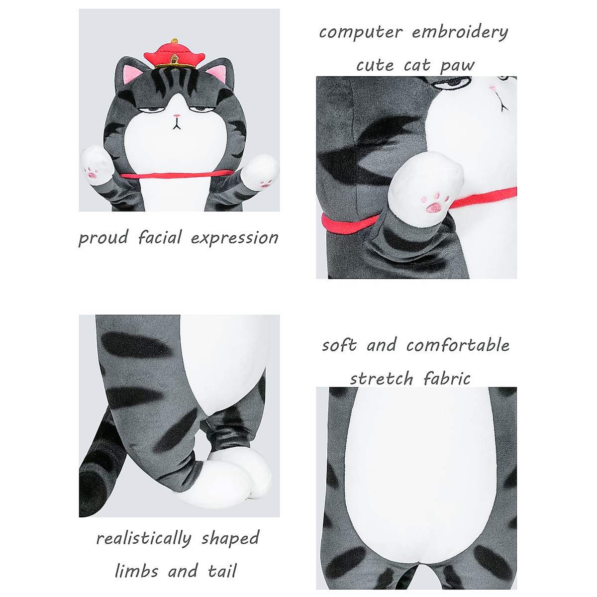 Joy Peach Plushies，Cat Plush Toys,30 in Super Soft Cat Pillow,Cat Plush Pillow for All Ages，Relieves Loneliness and Fatigue