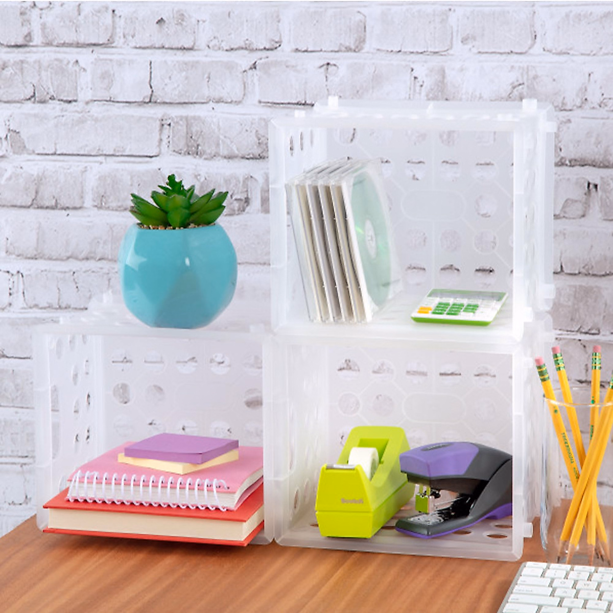 Sterilite 16958612 Mini Crate, Clear, 12-Pack,Small