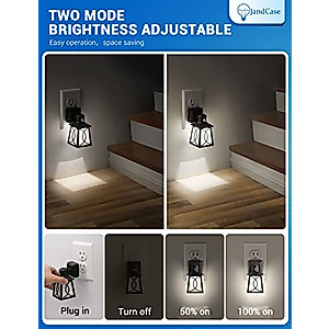 JandCase Night Light Plug- in, Dimmable Dusk-to-Dawn Sensor LED Night Light, 5000K Daylight White, 1W Indoor Decorations Retro Style, Nightlight for Kids Room, Nursery, Stairs, 6Pack