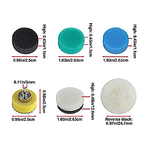 AuInLand Mini Detail Polisher Pads 1 Inch Buffing Pad Kit Car Detailing Drill Polish Pads Auto Polisher Machine Set