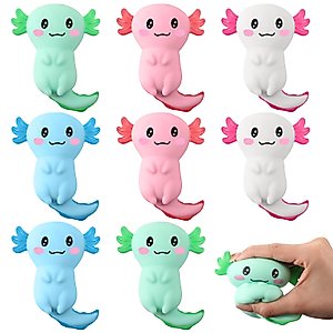 RoundFunny 14 Pcs Axolotl Sensory Fidget Toy Axolotl Party Favors Axolotl Gifts Axolotl Party Supplies Stress Relief Squeeze Gifts Axolotl Stress Balls for Boys Girls Christmas(28 Pcs)