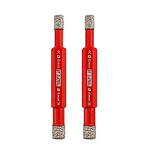 Diamond Tile Drill Bit Set,DT-DIATOOL Porcelain Hole Saw with Hex Shank Double Ended 6-8mm 2pcs for Drilling Ceramic Marble Artificial Stone Granite