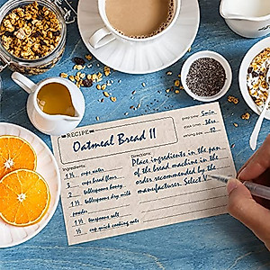 LotFancy Recipe Cards, 4x6 Inch, 60 Count, Double Sided, Blank Recipe Cardstock, Vintage Recipe Index Cards