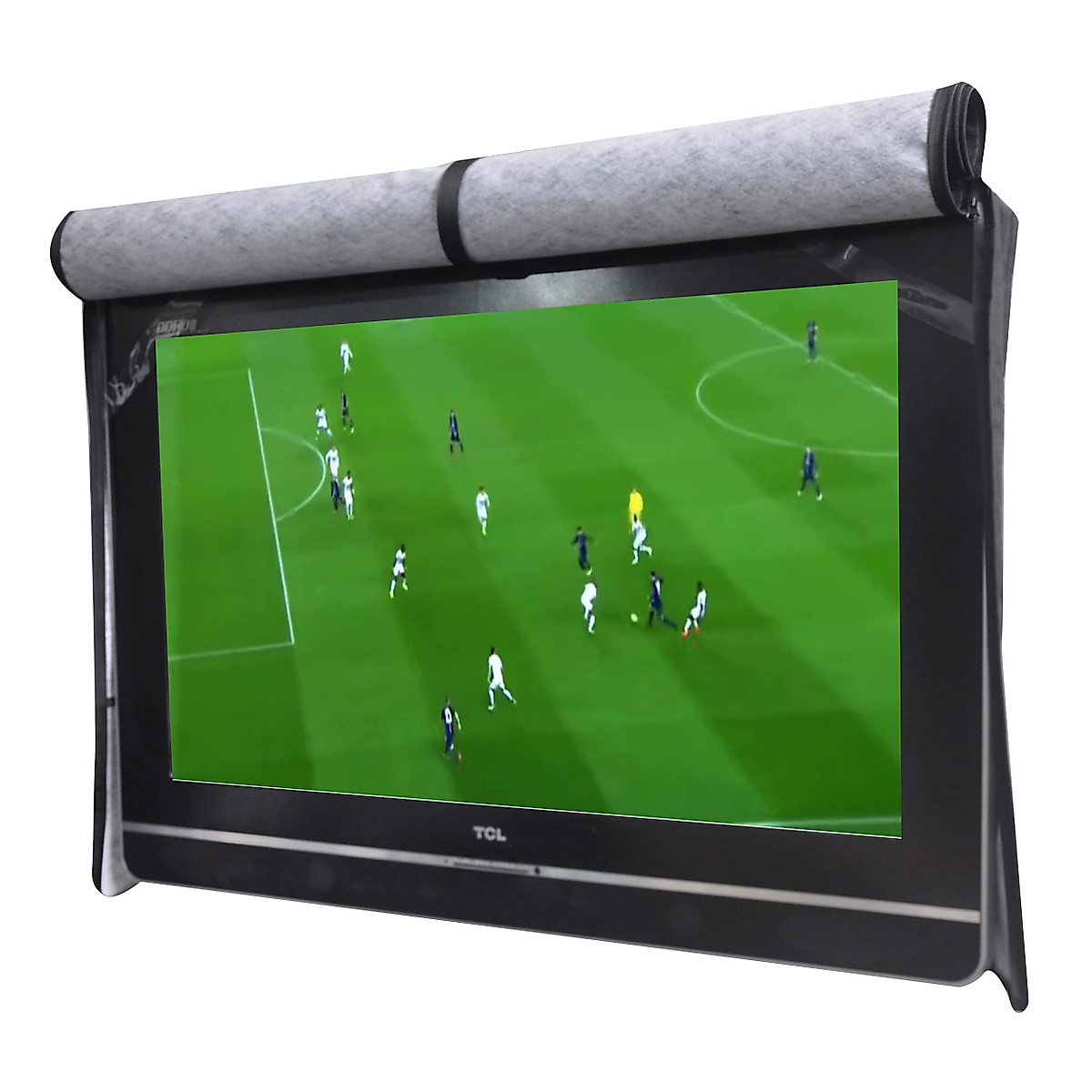 acoveritt Outdoor 55" TV Set Cover,Scratch Resistant Liner Protect LED Screen Best-Compatible with Standard Mounts and Stands (Black)