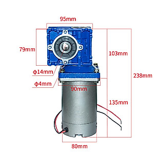 AZSSMUK NMRV030 Speed Reducer Gearbox Reduction Ratio 1:80 Square Flange 90CM*90CM with Mounting Screws