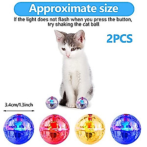 2 Piece Cat Ball Ghost Hunting Light up Cat Balls Toys Motion LED Motion Activated Flash Cat Ball Glowing Lighted Dog Interactive Toys Pet Glowing Mini Running Exercise Ball Toys for Animals Activity