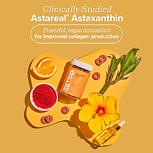 RETRO Gummy Glowing Skin Vitamins for Collagen Production - Astaxanthin, Vitamin E, Bamboo Extract, Hibiscus, & Vitamin C - Vegan Gummies for Smooth Skin & Hydration, 50 Count (Pack of 1)