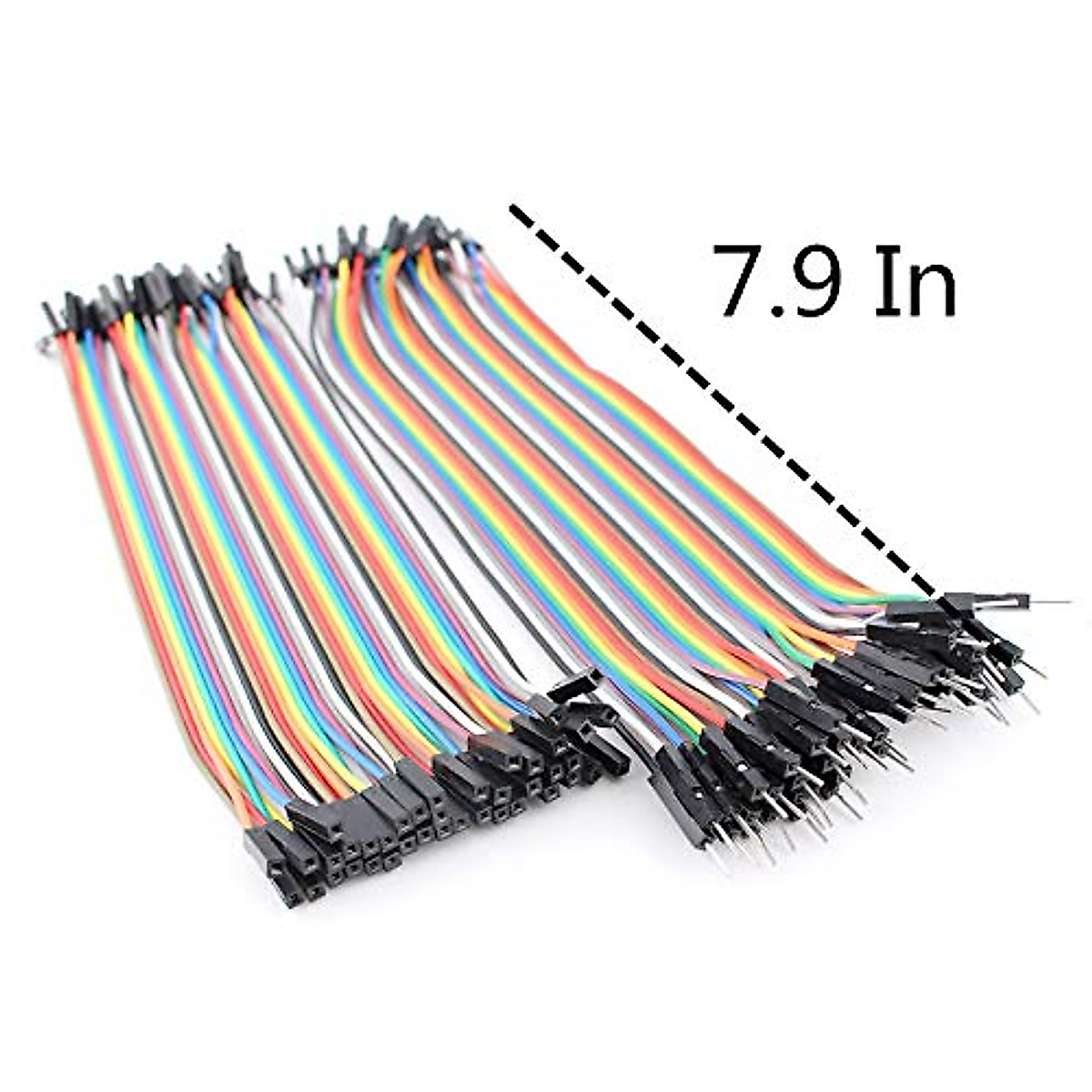 Eiechip Dupont Jumper Wires 120pins 7.9in Dupont Wire kit Breadboard Multicolored Dupont Wire 40pin Male to Female, 40pin Male to Male, 40pin Female to Female Breadboard Jumper Wires Ribbon Cables Kit