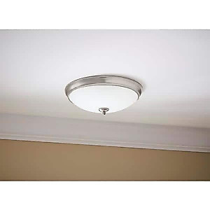 Hampton Bay Clifton 13 in. Brushed Nickel Selectable LED Flush Mount HUI8011LL-6/BN