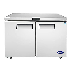 AtosaUSA MGF8402GR 48.25'' 2 Section Undercounter Refrigerator with 2 Left/Right Hinged Solid Doors and Side/Rear Breathing Compressor