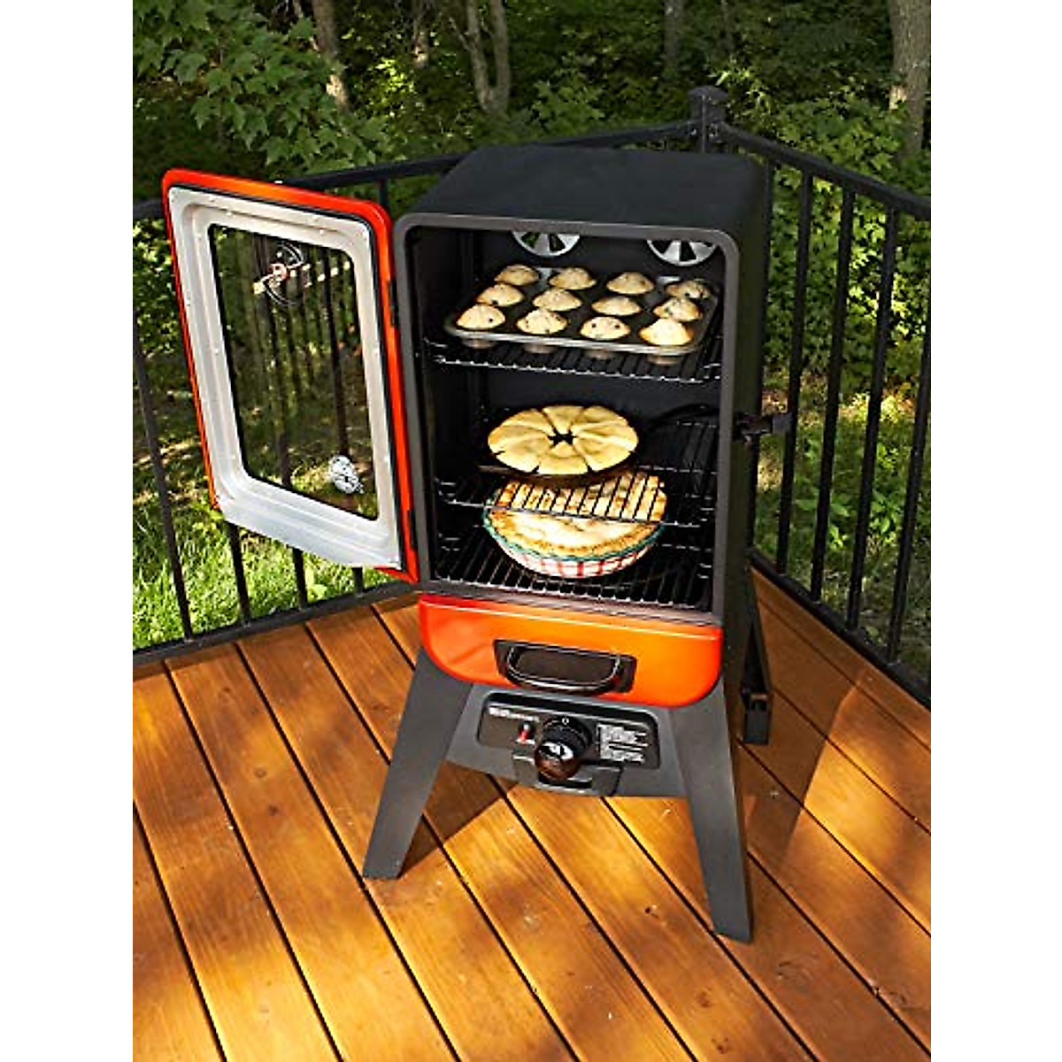 PIT BOSS 77435 Vertical Lp Gas Smoker, Red