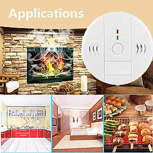 Combination Smoke and Carbon Monoxide Detector Alarm, Beeps Warning Smoke and CO Alarms for Basements Travel Home Office House Bedroom Living Room Car, Battery Operated,Comply with UL 217/2034, 1-Pack