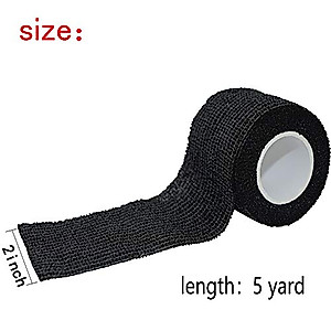 Stmandy Vet Tape wrap, wrap Bandage 2 inch 6 Rolls,Adhesive wrap Bandage for The Person or The Pets (cat,Dogs,Horse and Other Animal) who was injure or Have Wounds (Black 6pcs)