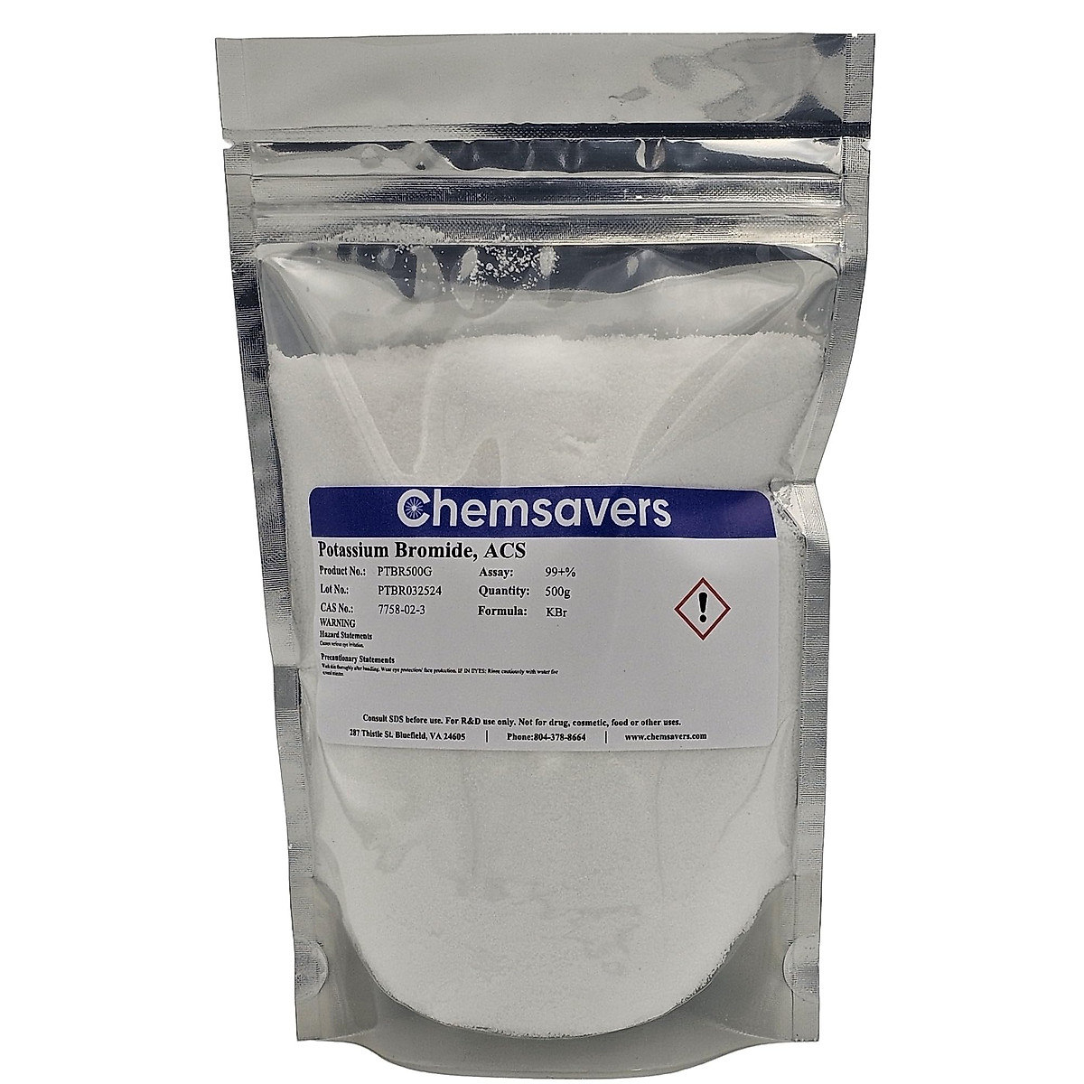 Potassium Bromide, ACS, 99+%, 500g