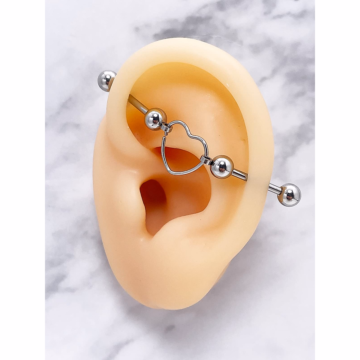 QWALIT 16gauge Industrial Earrings Chain Industrial Piercing Jewelry with Chain Industrial Bar Piercing Surgical Stainless Steel Double Helix Earrings for Women