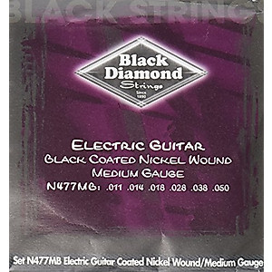 Black Diamond N477MB Black Coated Nickel Wound Electric Guitar Strings, Medium