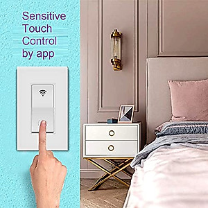 Smart Light Switch,Jinvoo WiFi Smart Wall Light Switch,Voice Control and Timing Function,No Hub Hequired,Easy and Safe Installation Compatible with Alexa and Google.（2 Pack）