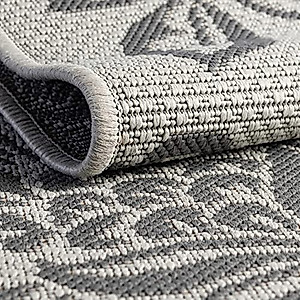 Unique Loom Botanical Collection Floral, Coastal, Bohemian, Indoor and Outdoor Area Rug, Rectangular 2' 2" x 3' 0", Gray/Dark Gray