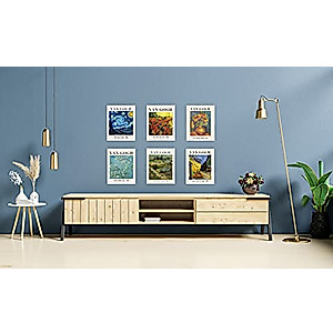 Sylvana Workshop - Van Gogh Posters and Prints Wall Art, UNFRAMED(Set of 6 Wall Decor), Fine Art Posters Prints, The Starry Night, Art Prints, Famous Posters, Famous Prints, Van Gogh Decorations… (8"x10")