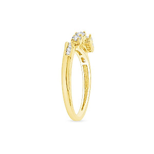 Jewel Zone US White Cubic Zirconia Anniversary Wrap Enhancer Ring in 14k Yellow Gold Over Sterling Silver