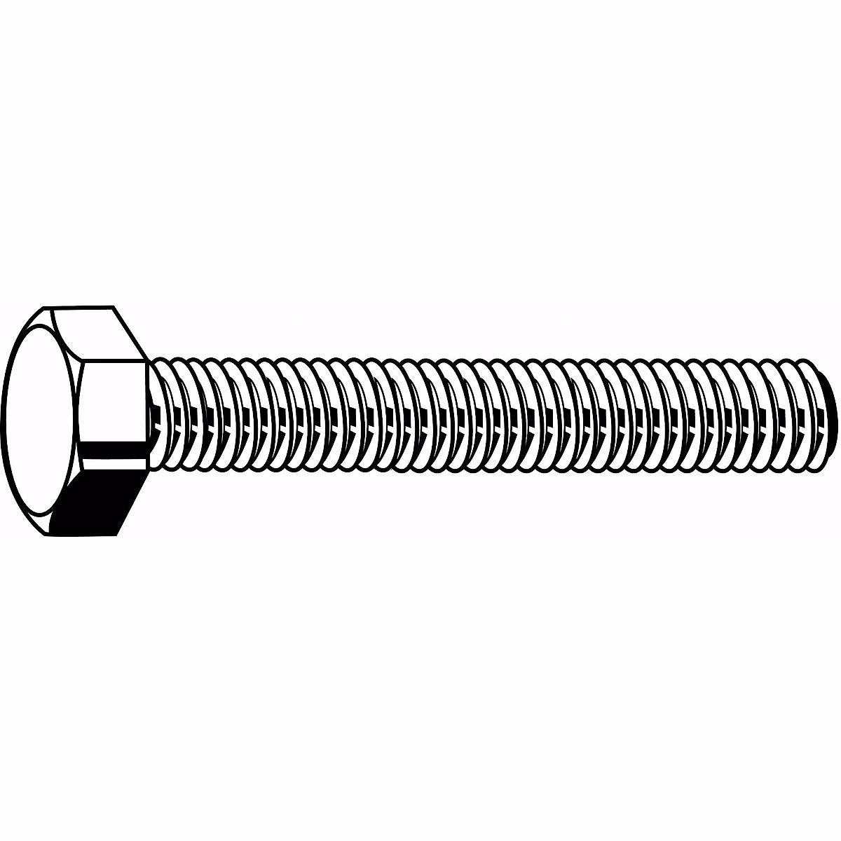 M8-1.25 x 65 mm. Class 8.8 Zinc Plated Coarse Hex Head Cap Screws, 100 pk.