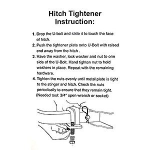 MaxxHaul 50023 Hitch Tightener Anti Rattle Stabilizer for 1.25" to 2" Hitches Reduce Movement On Hitch Mount Cargo Carrier Bike Rack