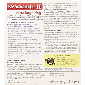 Bayer K9 Advantix II, Flea and Tick Control Treatment for Dogs, Over 55 Pound, 2-Month Supply