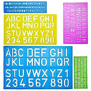 Mr. Pen Letters and Numbers Alphabet Templates, Letter Stencils, Pack of 5