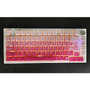 Benemate Peach Blossom Wonderland Upgraded Gradient Keys, 108 Keycap + 30 Keycap Set, Dye-Sublimation PBT Custom Keycaps for DIY Mechanical Gaming Keyboards