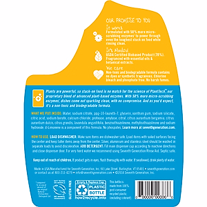 Seventh Generation Ultra Power Plus Auto Dish Gel, Fresh Citrus Scent, 65 Ounce