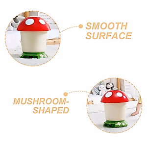 MAGICLULU Mushroom Trash Can with Foot Pedal Plastic Wastebasket Cute Garbage Container Bin Recycle Can for Kitchen Bedroom Living Room Bathroom Home Office Decoration