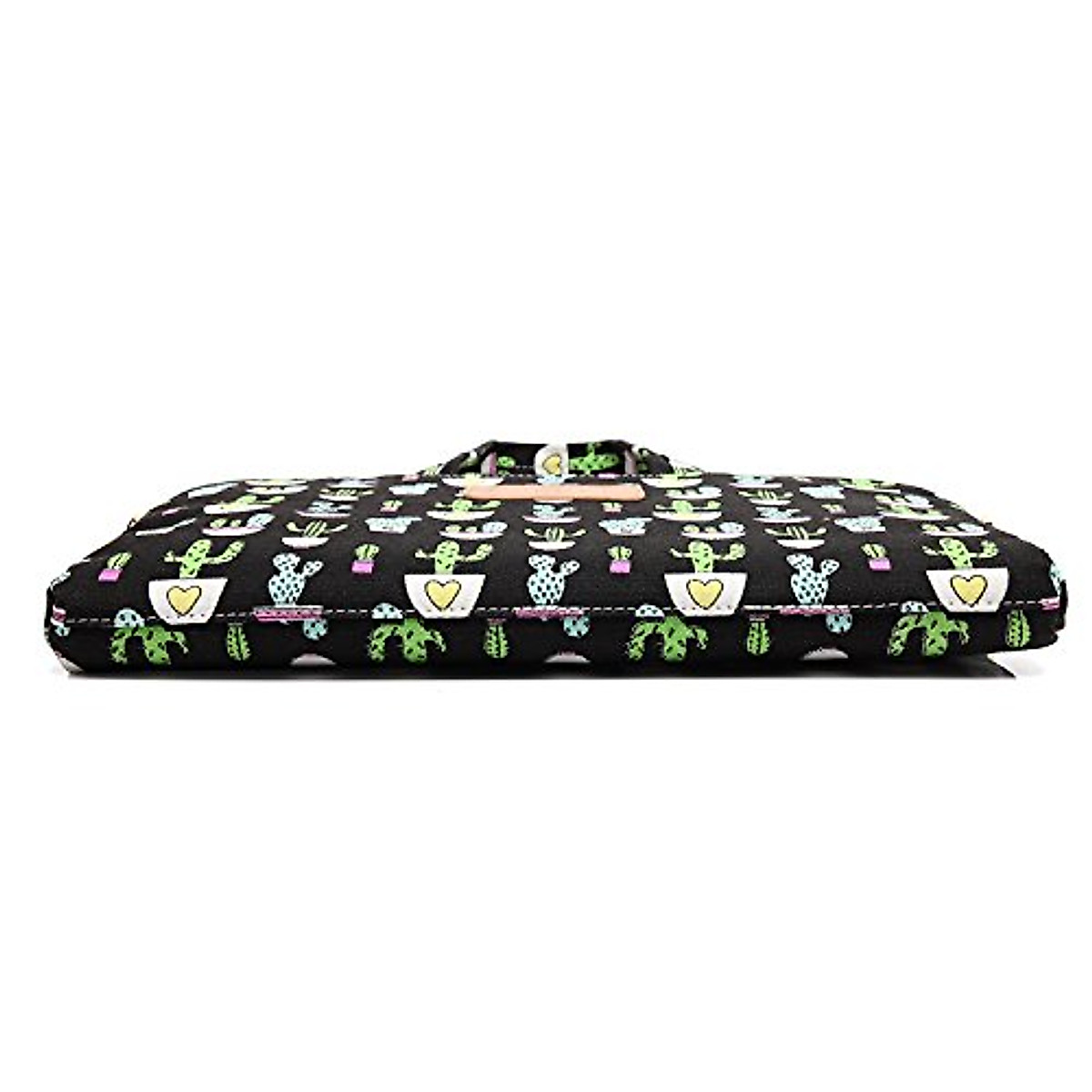 DACHEE Black Cactus Patten Canvas Laptop Shoulder Messenger Bag Case Sleeve for 14 Inch 15 Inch Laptop 15 Case Laptop Briefcase 15.6 Inch