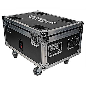 Rockville Best Pack 60 Black (6) Battery Wash Lights+Wireless DMX+Charging Case