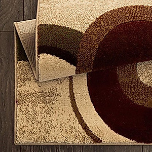 Home Dynamix Emmitt Modern Area Rug, 39"x55", Geometric Ivory/Green/Red