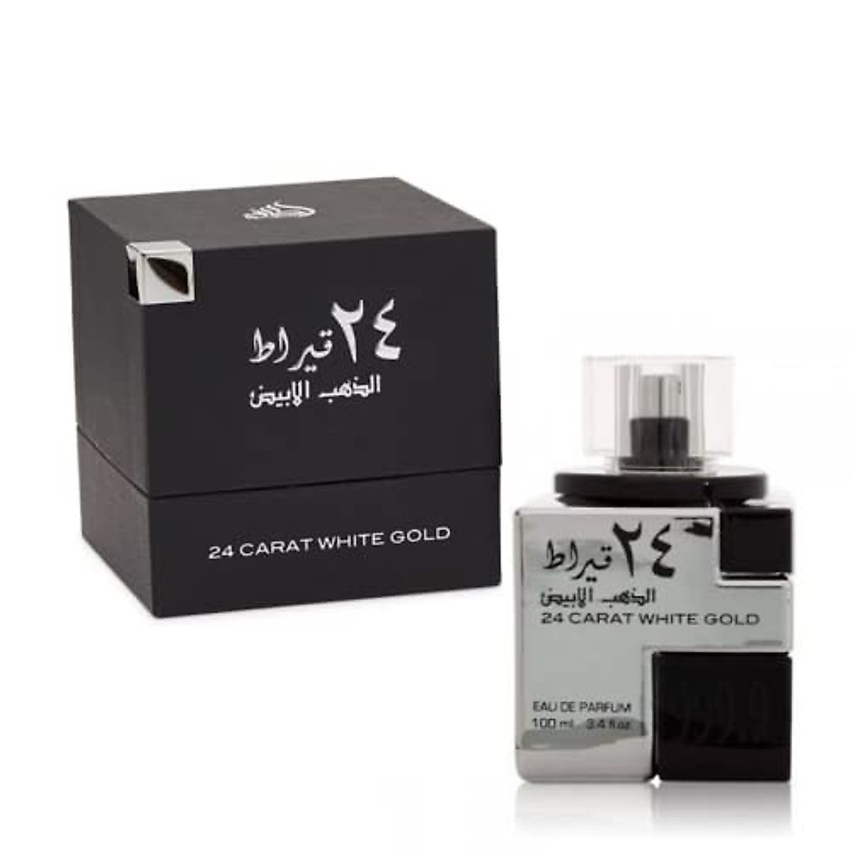 Lattafa 24 Carat White Gold for Unisex Eau de Parfum Spray, 3.4 Ounce