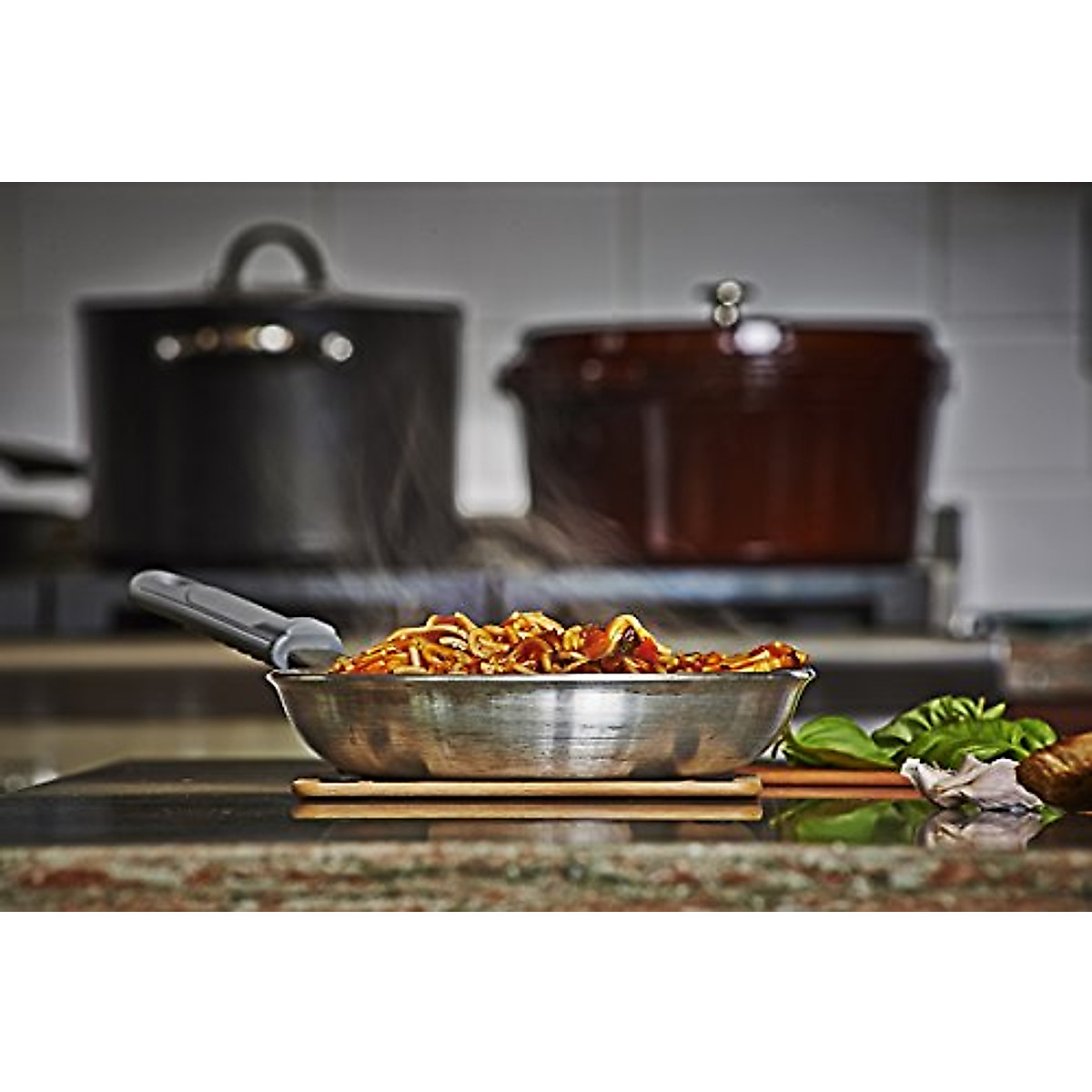 Epicurean Trivet, 7-Inch by 7-Inch, Natural/Black