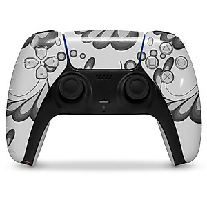 WraptorSkinz Skin Wrap compatible with Sony PS5 DualSense Controller Petals Gray (CONTROLLER NOT INCLUDED)