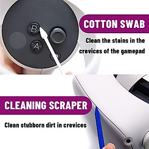 VR Headset Cleaning Kit, VR Lens Cleaner, Lens Pen Cleaner Kit for Meta Oculus Quest 2 3 /Xbox/PS/Wii, Cleaning kit for VR Facial Interface & Face Cover Pad Game Controller AR VR Accessories