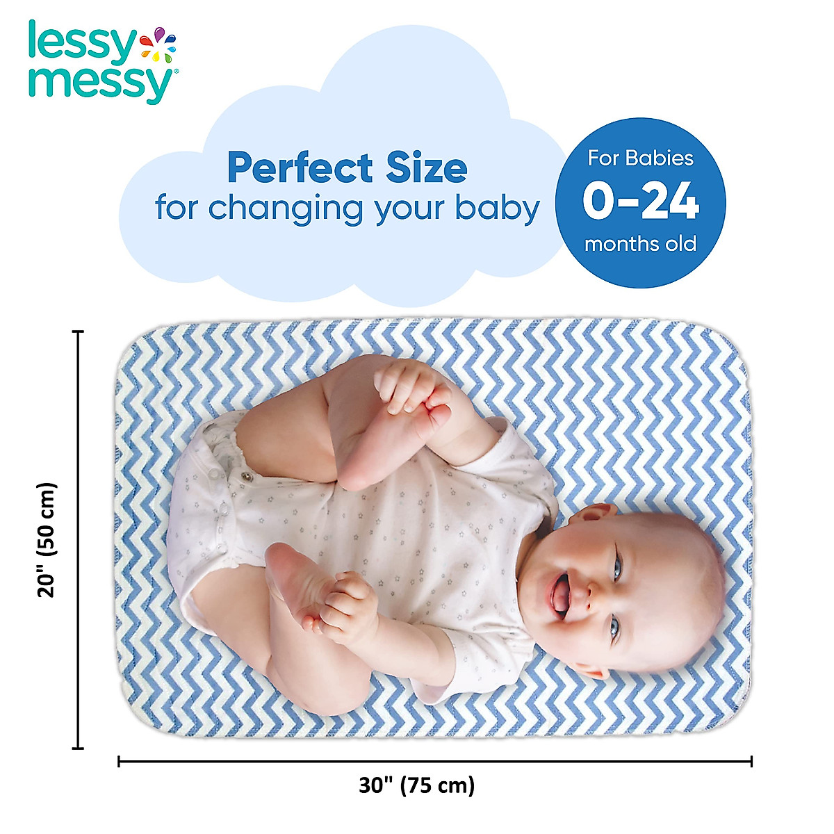 Portable Diaper Changing Mat - Waterproof Machine Washable & Dryer Safe Baby Changing Pad | Extra Large Travel Mat (30" x 20") | Stylish Animal Print Design