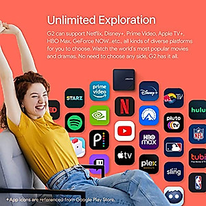 RockTek G2 4K Andriod TV 11.0 Streaming Box, Netflix & Google Certified TV Box with Google Assistant; HDR Movies, Dolby Vision-Atomos, WiFi 6 & Bluetooth 5 with Amlogic S905X4-K, 4GB DDR4 + 32GB eMMC