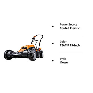 LawnMaster ME1218X Electric Lawn Mower 12AMP 19-Inch