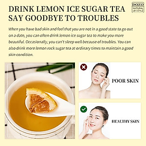 DOZO Rock Sugar Lemon Tea Lemon Honey Rock Candy 14.11oz/400g Yellow Lump Rock Sugar with Lemon Sugar Cubes Lemon Honey Candy Caffeine Free Individual Package 柠檬蜂蜜冰糖