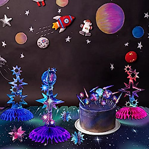 Iridescent Star Centerpiece for Party Table Decorations Celestial Shooting Aurora Galaxy Planet Starry Night Sky Wedding Birthday Bachelorette Bridal Baby Shower Anniversary Engagement Party Supplies