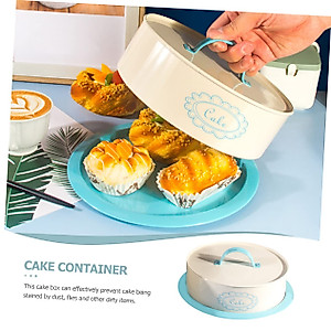 FONDOTIN 1 Set Cake Box Cake Storage Container Cupcakes Holder Cake Carrier with Handle Dessert Display Cover Round Cake Stand Cake Storage Case Bell Shaped Food Galvanized Iron Bride