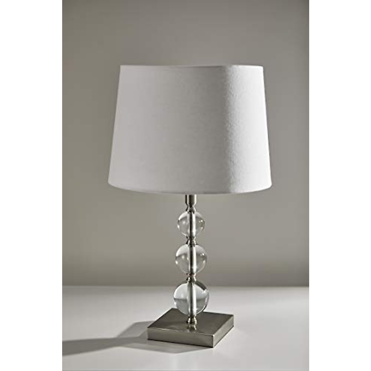 Adesso 1585-22 Olivia 3-Piece Floor Lamp Set, 60.5 in./23 in., 150W, Brushed Steel/White, 3 Steel Lamps