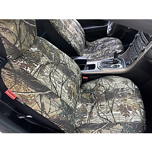 Canvas Seat Covers for Toyota Tacoma Double/Crew Cab SR SR5 TRD Sport Interior Accessories 2007-2023, Universal Car Pickup Truck Cotton Hunting Camouflage Protector, Airbag Compatible