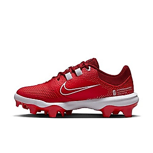Nike Women's Hyperdiamond 4 Pro Molded Softball Cleats Red | White Size 9.5 Medium