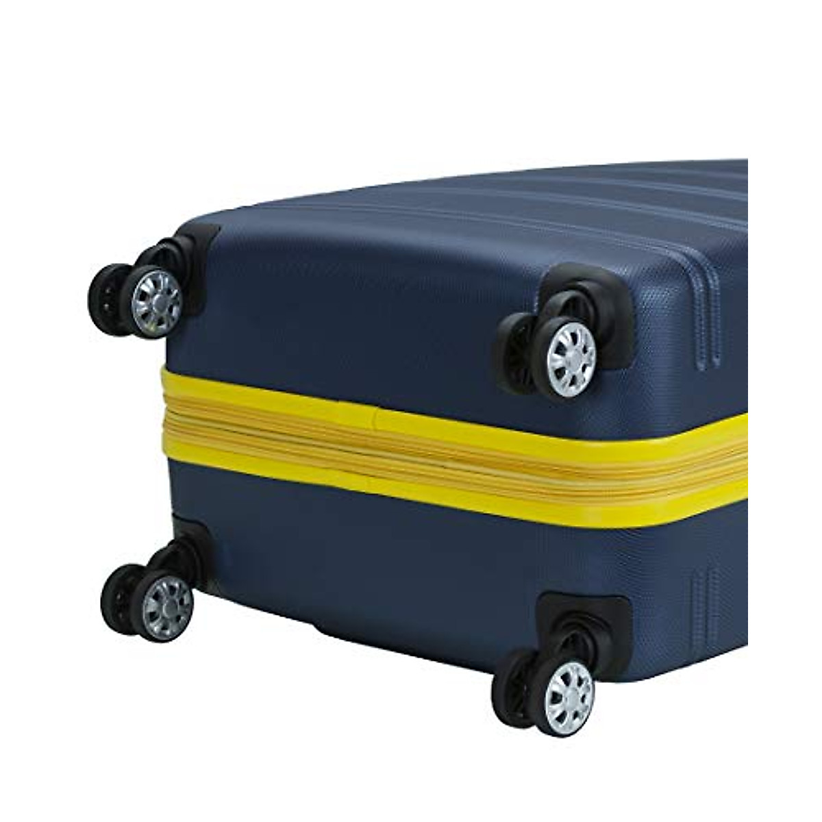 Rockland Melbourne Hardside Expandable Luggage with Spinner Wheels, Navy, Checked Large 28"